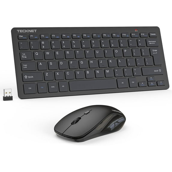 Wireless Keyboard and Mouse Combo, Mini Cordless Computer Set 2.4GHz ...
