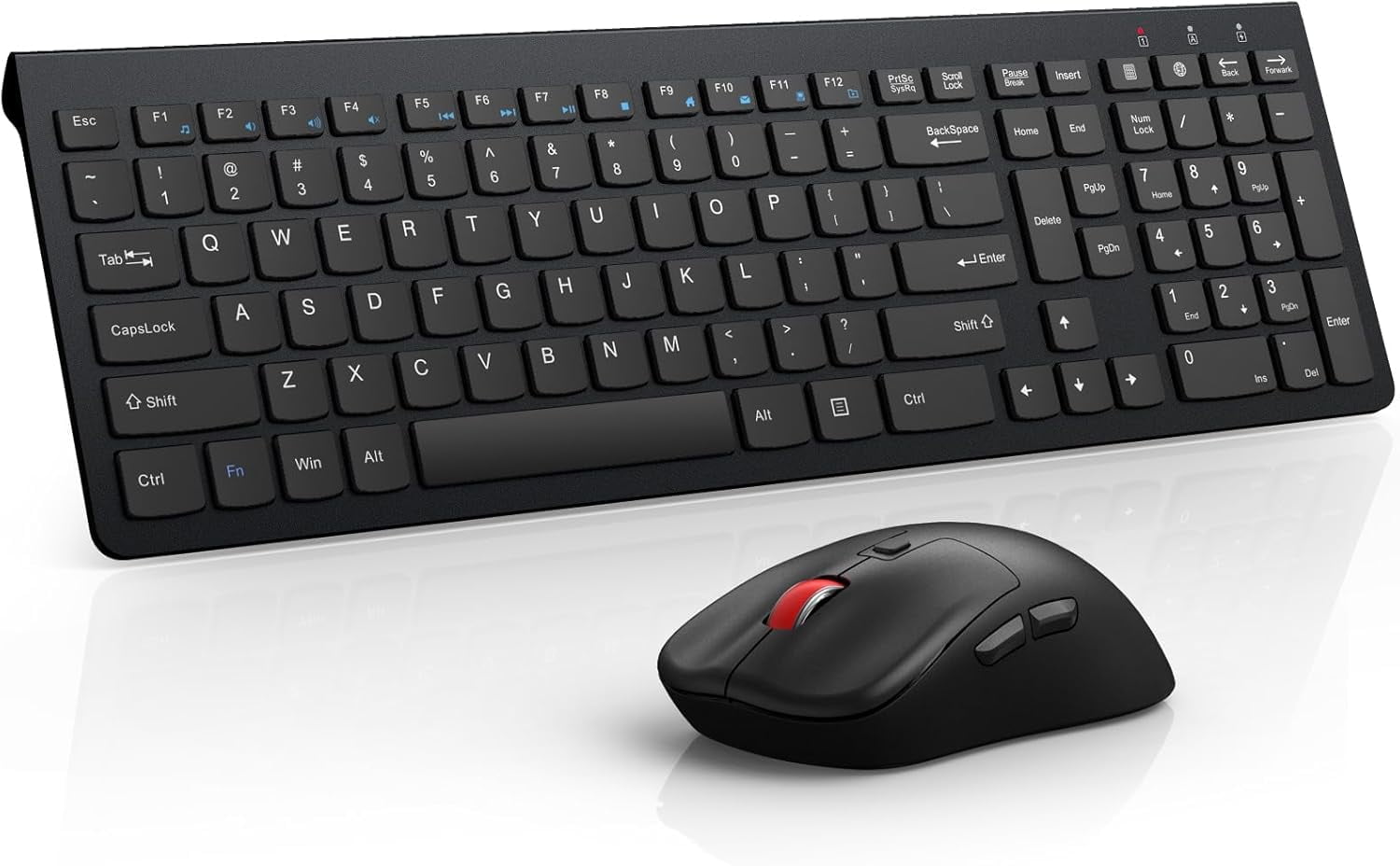 Wireless Keyboard and Mouse Combo,Quiet Click,Full Size Design with ...