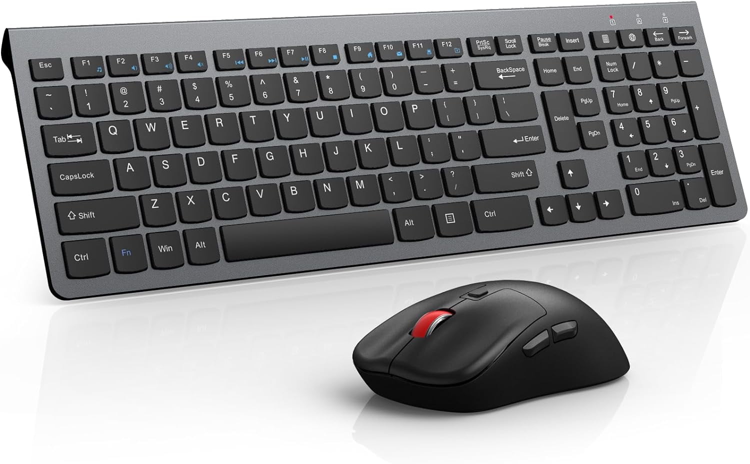 Wireless Keyboard and Mouse Combo,Quiet Click,Full Size Design with ...