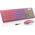 Wireless Keyboard and Mouse Combo, RGB Backlit, Rechargeable & Light Up ...