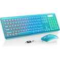 Wireless Keyboard and Mouse Combo, RGB Backlit, Rechargeable & Light Up ...