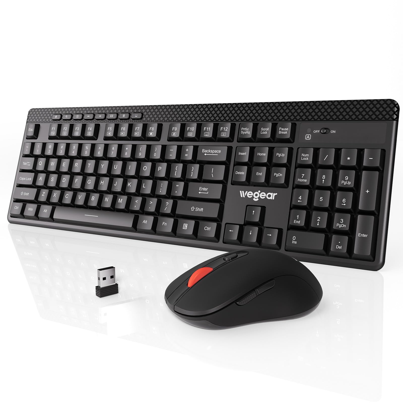 Wireless Keyboard and Mouse Combo with Silent Touch, 104-Key Full Size ...