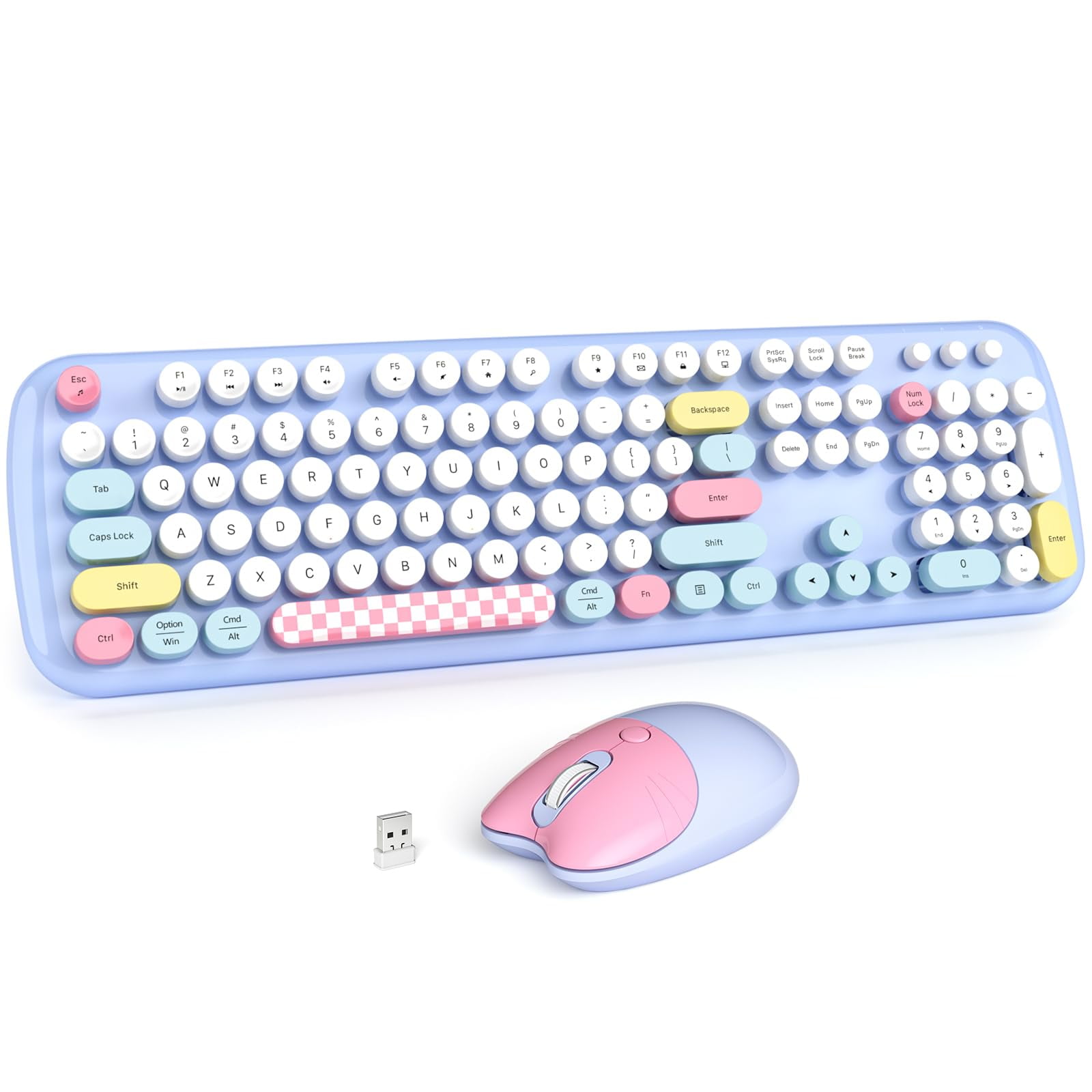 Wireless Keyboard and Mouse Combo for Windows, MOWUX 2.4G Full-Sized ...