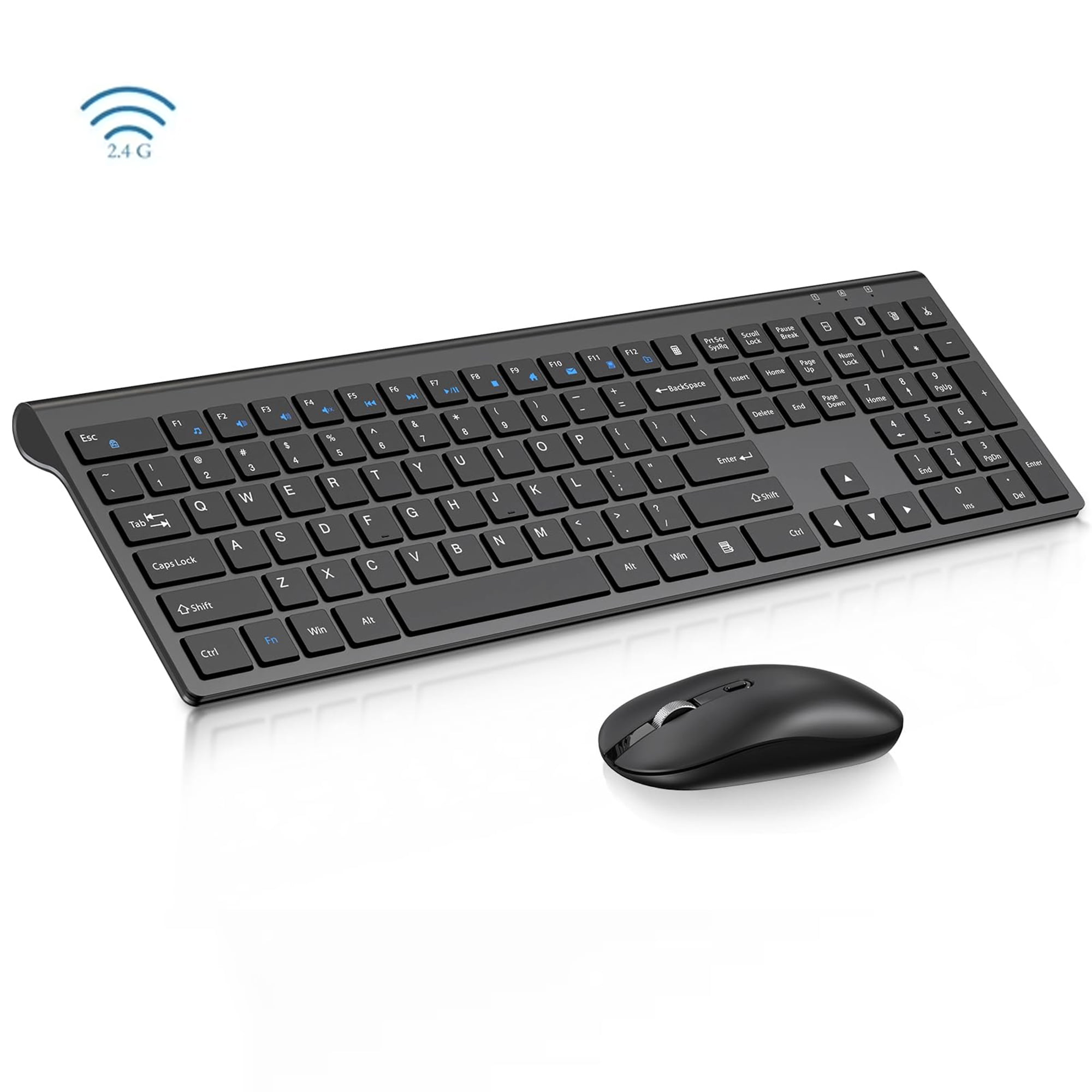 Cimetech 2.4G Wireless Keyboard & Mouse Combo, Full-Sized, 3 Level DPI ...