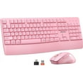 Wireless Keyboard and Mouse, Full-Sized Cordless Keyboard with Wrist ...