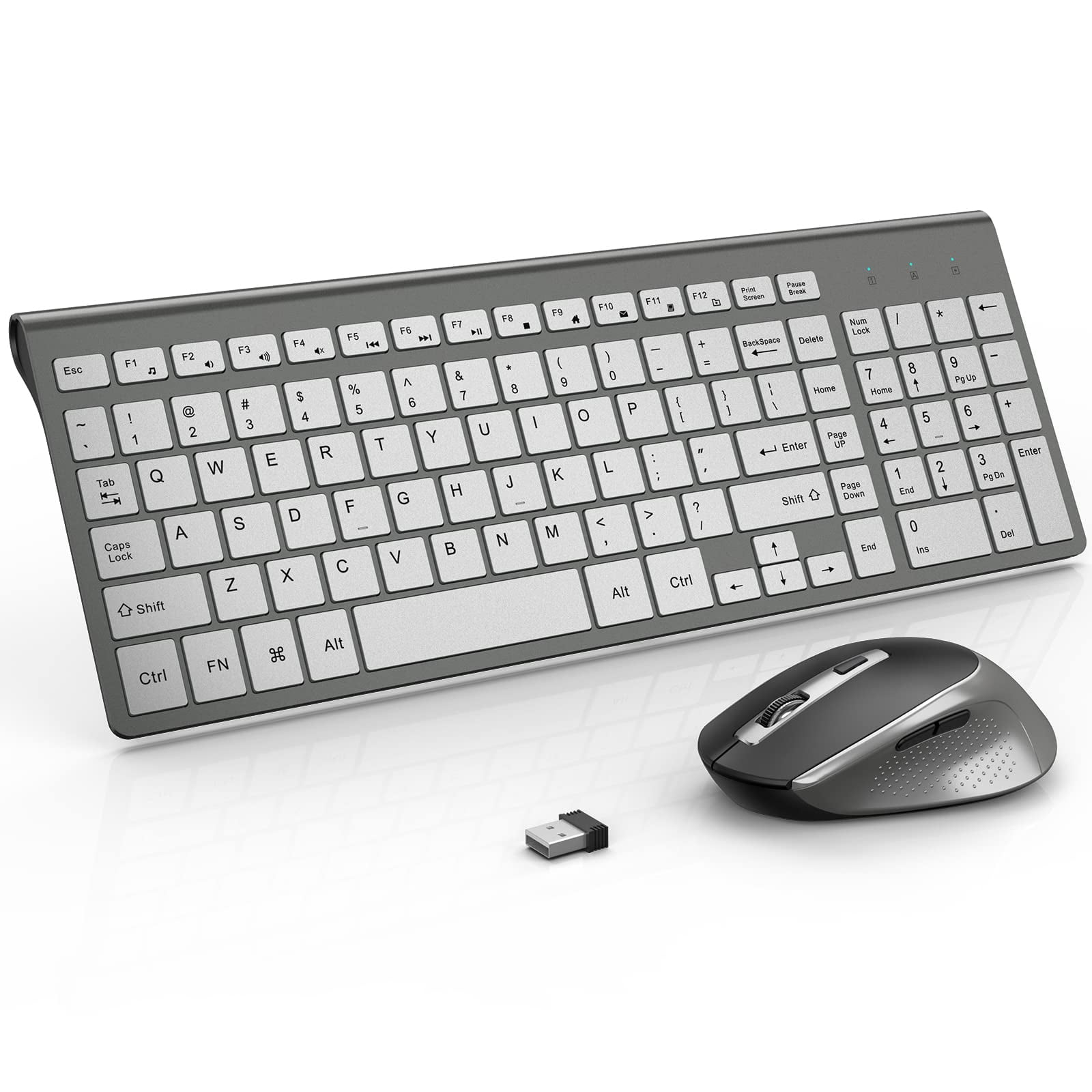 Wireless Keyboard and Mouse, J JOYACCESS Slim and Ergonomic Wireless Keyboard and Mouse Combo ...