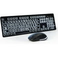 Wireless Keyboard and Mouse - Large Print Wireless Keyboard, 2.4G Full ...