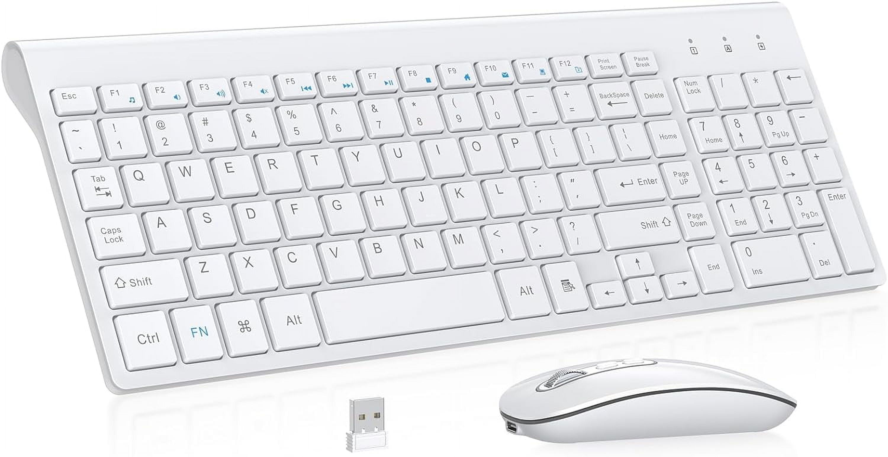 Wireless Keyboard and Mouse, [Rechargeable Mouse][Silent Scissor Switch ...
