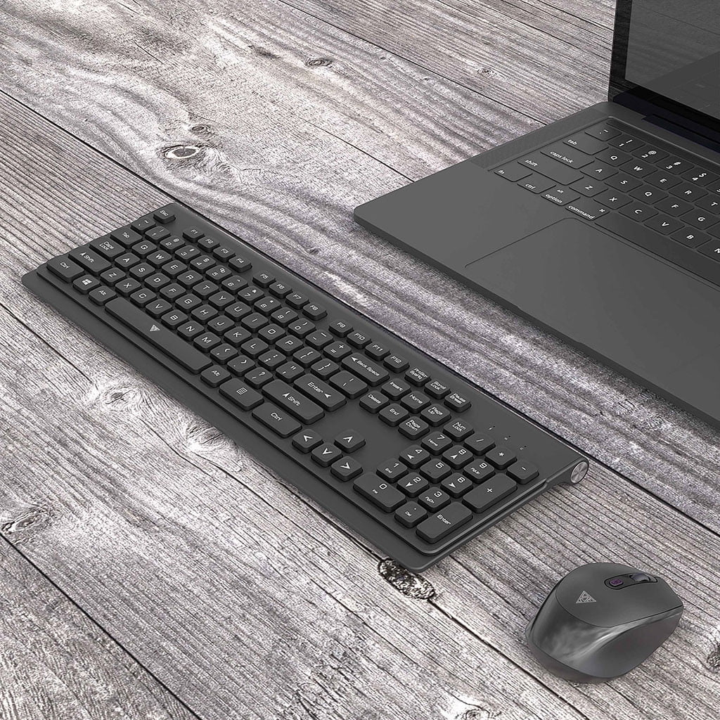 Wireless Keyboard Mouse Set, 2.4G Optical, Ergonomic Design, Thin ...