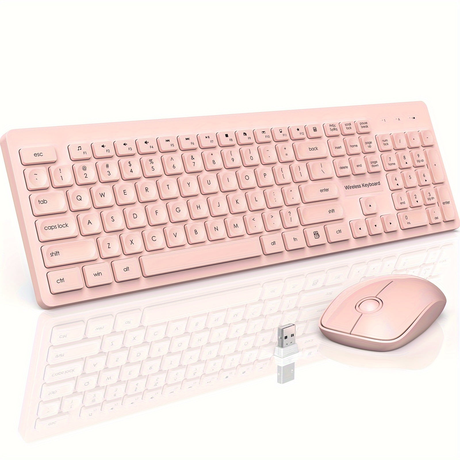 Wireless Keyboard And Mouse Set, 2.4GHz Ultra-Slim USB Keyboard And ...
