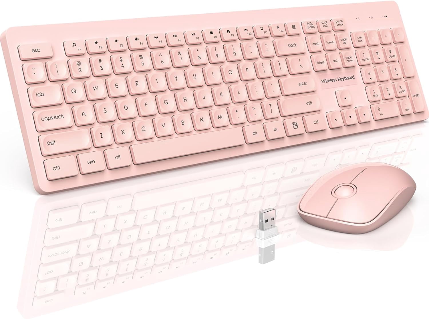 Wireless Keyboard and Mouse Set, 2.4GHz Ultra-Slim USB Keyboard and ...