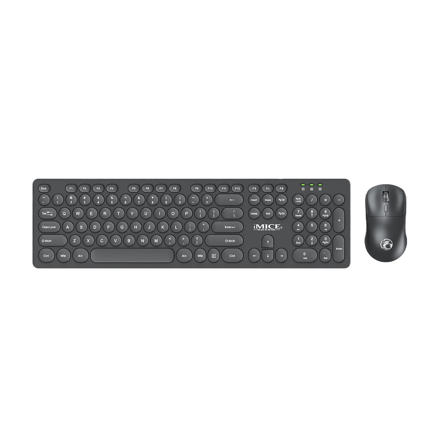 Wireless Keyboard & Mouse Set, Black, Single Piece with Receiver for ...