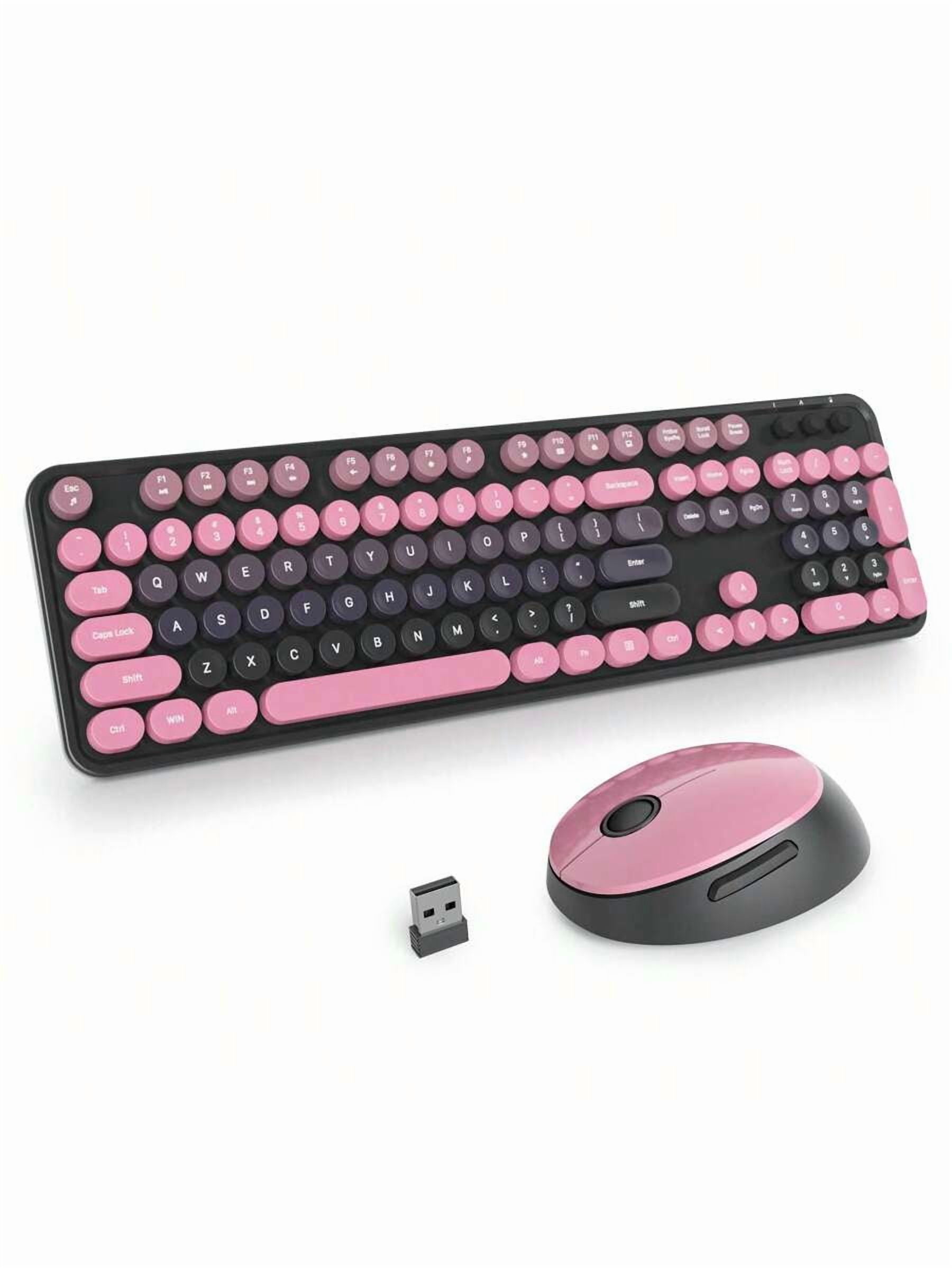 Wireless Keyboard And Mouse Set, Cute Keyboard And Mouse Combo, Full ...