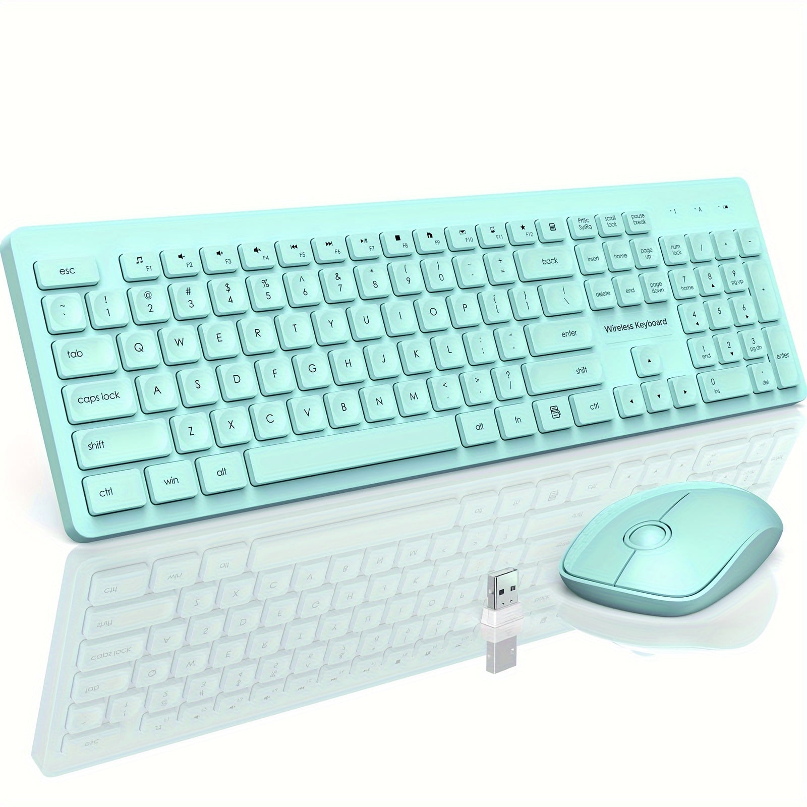 Wireless Keyboard And Mouse Silent Set, 2.4GHz Ultra-Slim USB Keyboard ...