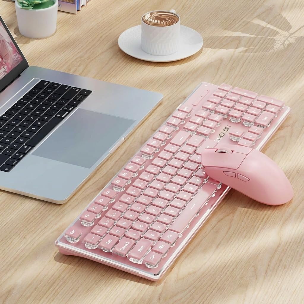 Wireless Keyboard and Mouse with Single Backlit, Metal Panel, Bluetooth ...
