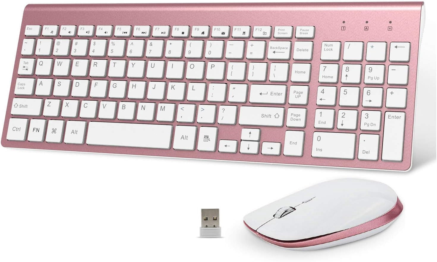 Wireless Keyboard and Mouse - Slim Sleek Keyboard Mouse Combo USB 2.4G ...
