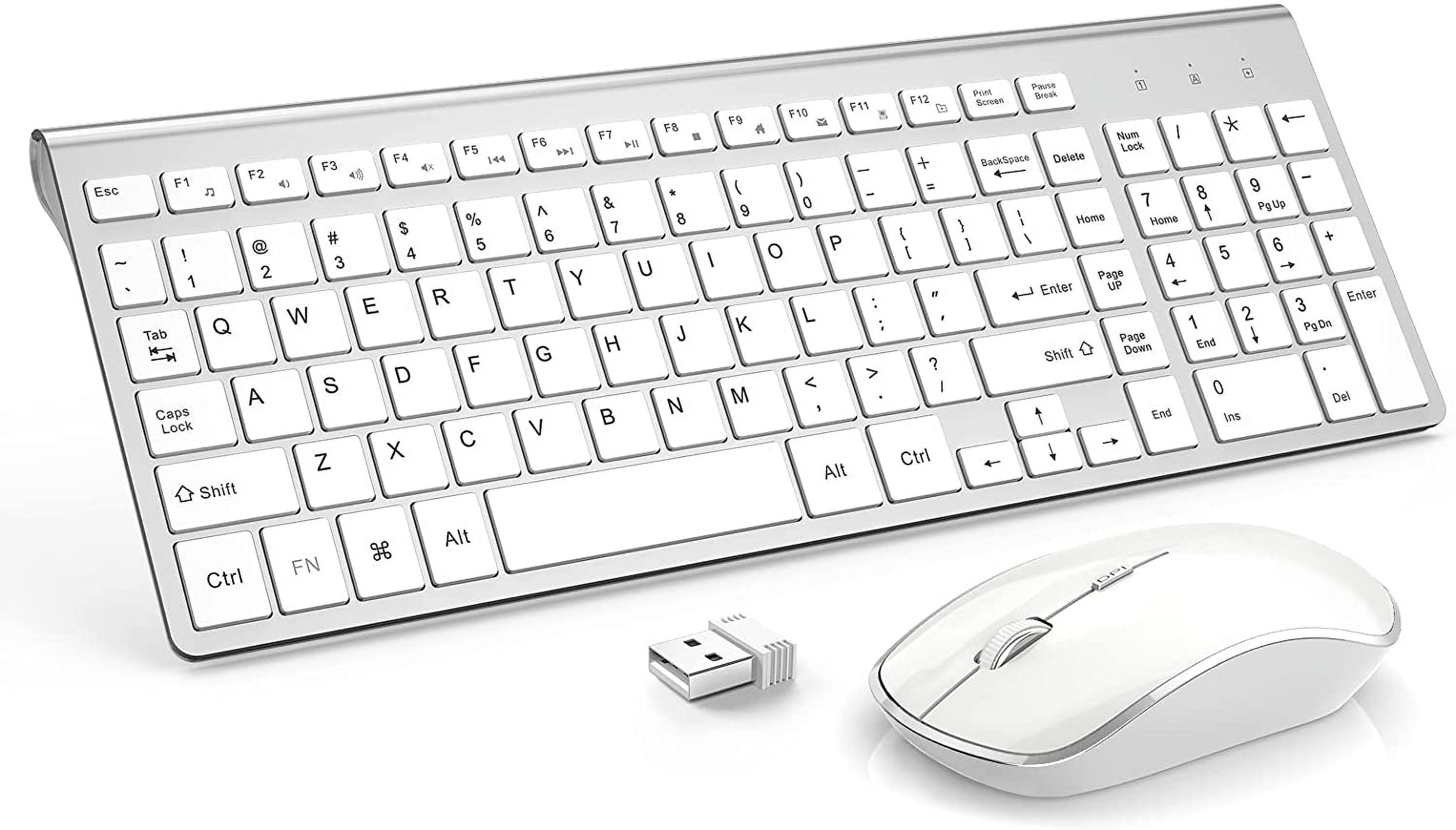 Wireless Keyboard and Mouse, USB Slim Wireless Keyboard Mouse with ...