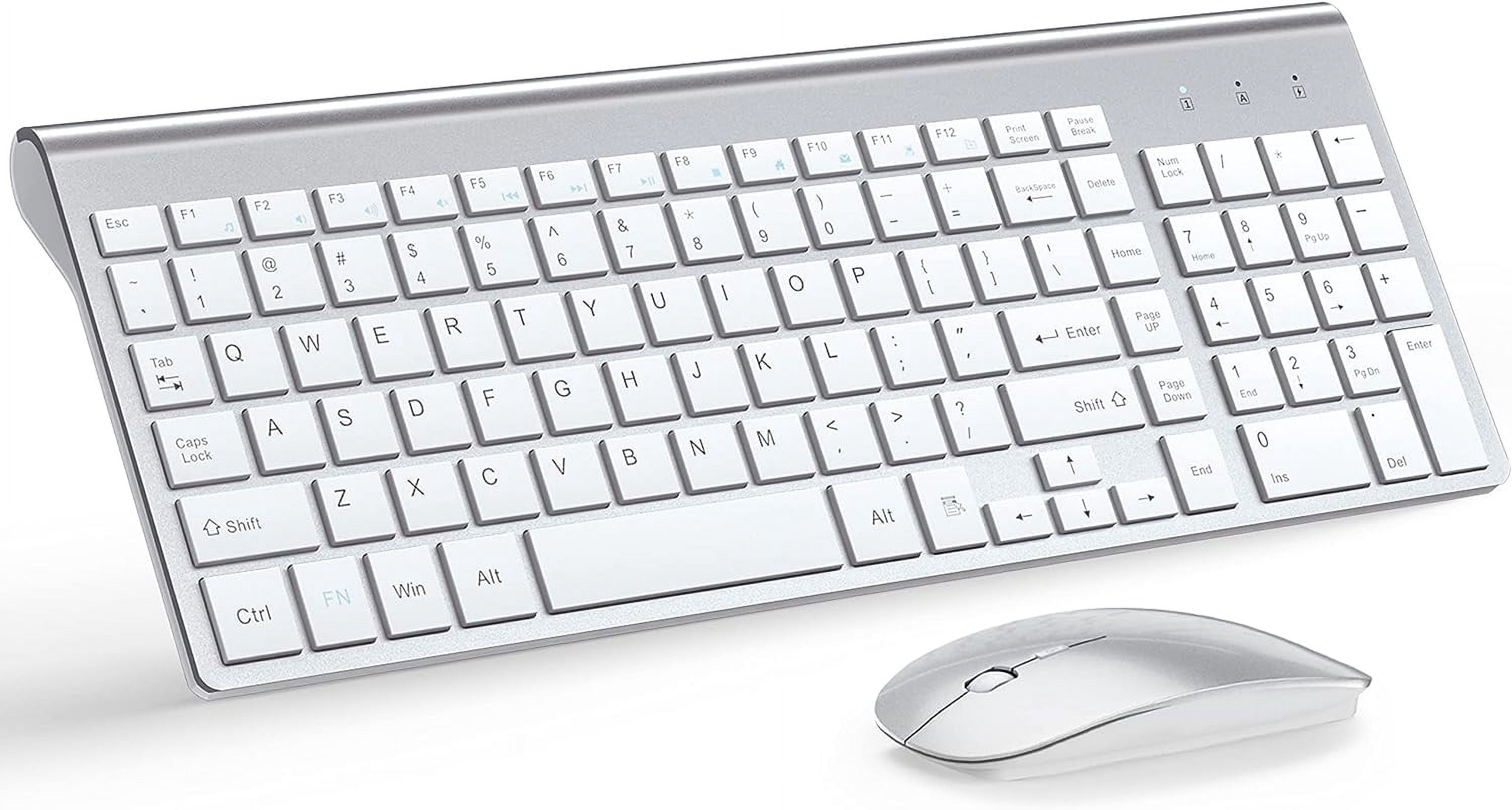 Wireless Keyboard and Mouse Ultra Slim Combo, 2.4G Silent Compact USB ...