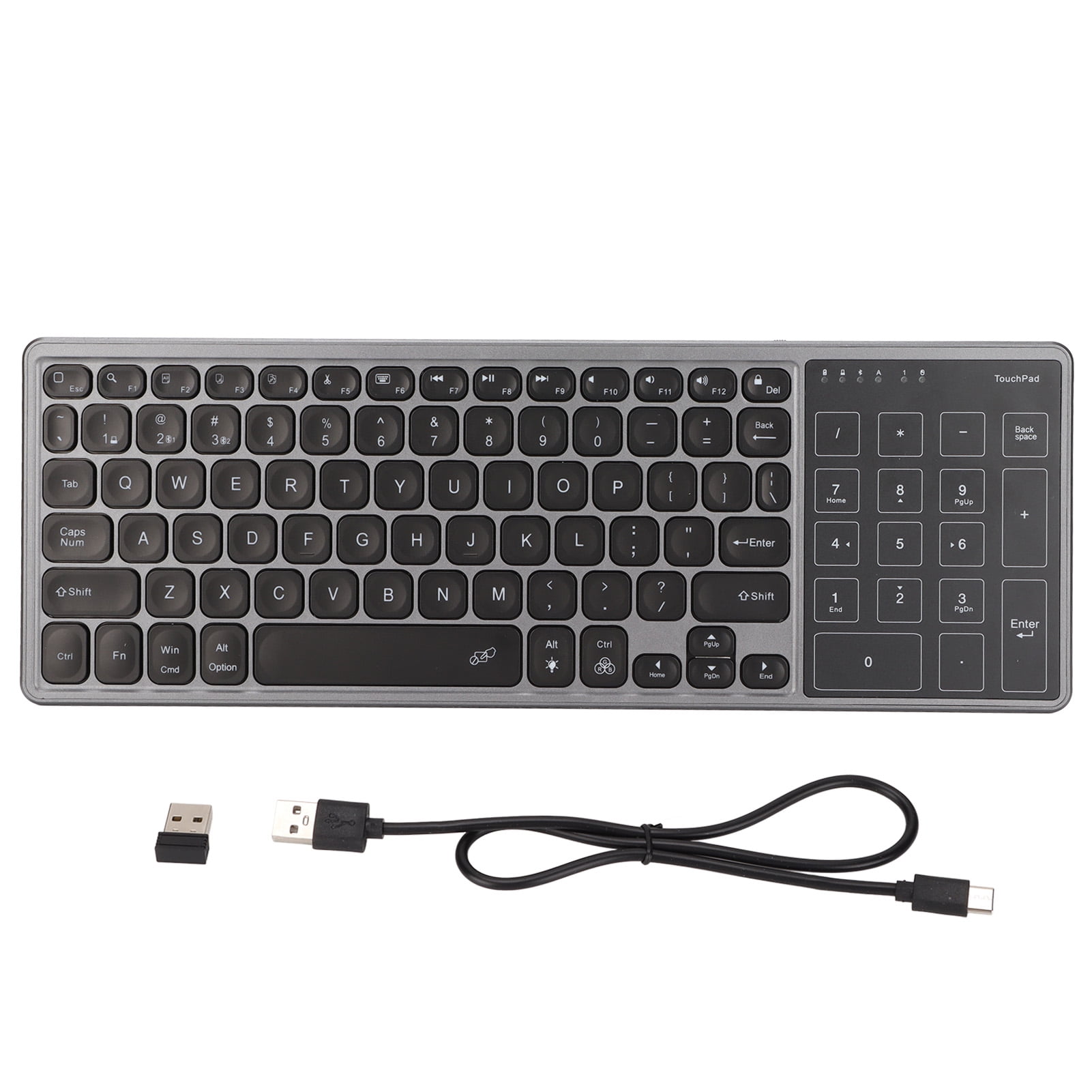 Wireless Keyboard Numeric Touchpad 2.4Ghz Wireless Portable Backlit ...