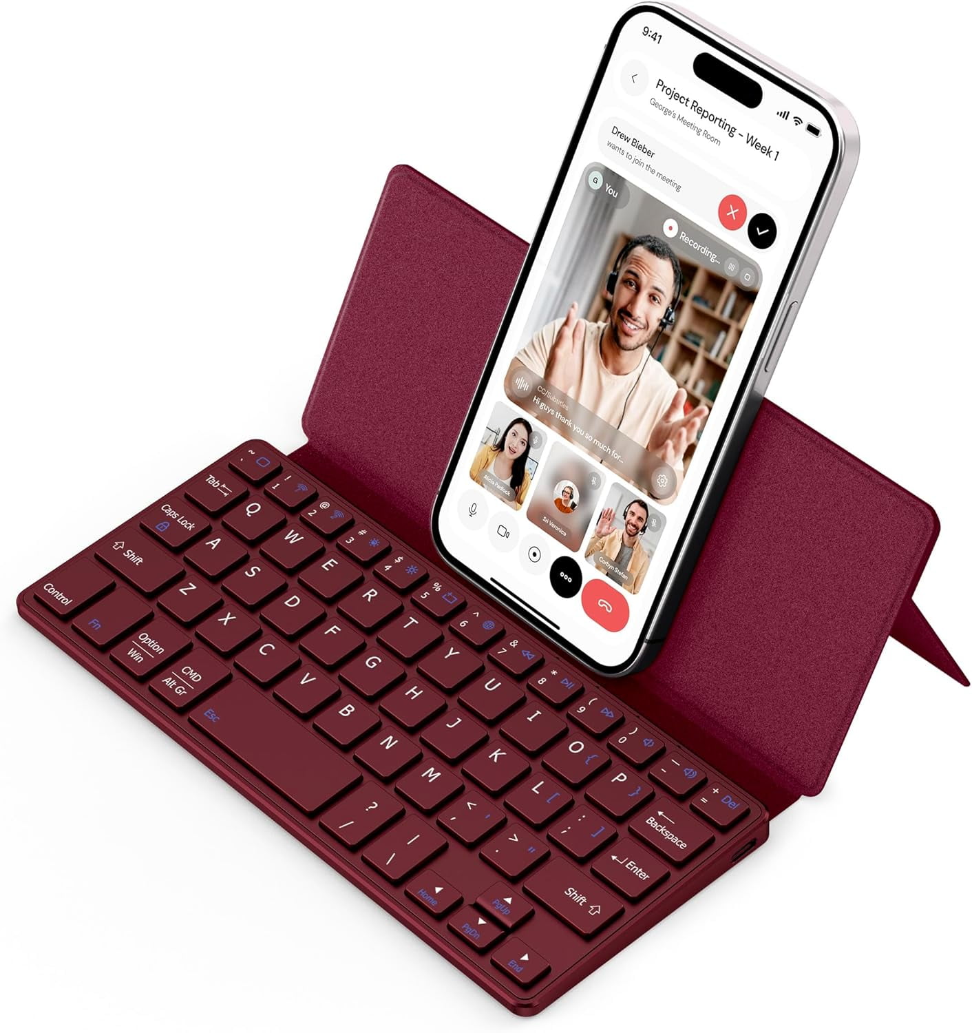 Wireless Keyboard with Stand, Mini Keyboard for Cell Phone, Ultra-Slim ...