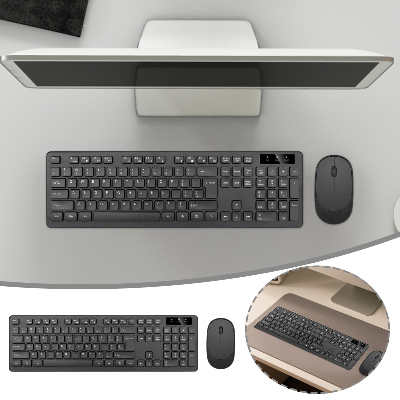 Wireless Keyboard and Combo with Ergonomic Design for Quiet Typing and ...