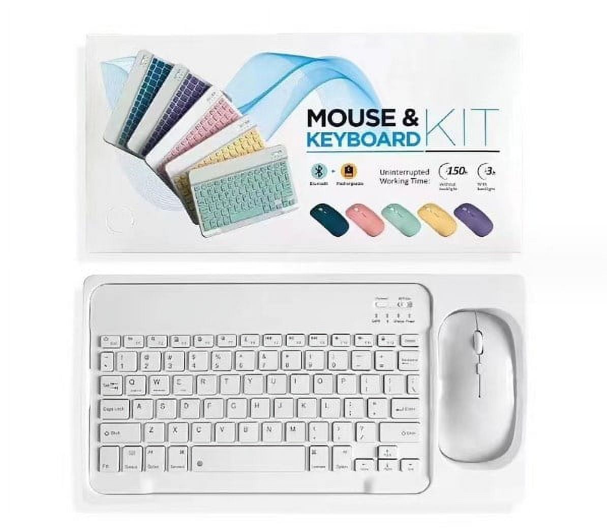 Wireless Keyboard and Mouse Combo, 2.4G Full-Sized Ergonomic Computer ...