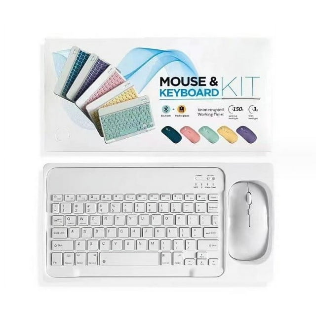 Wireless Keyboard and Mouse Combo, 2.4G Full-Sized Ergonomic Computer ...