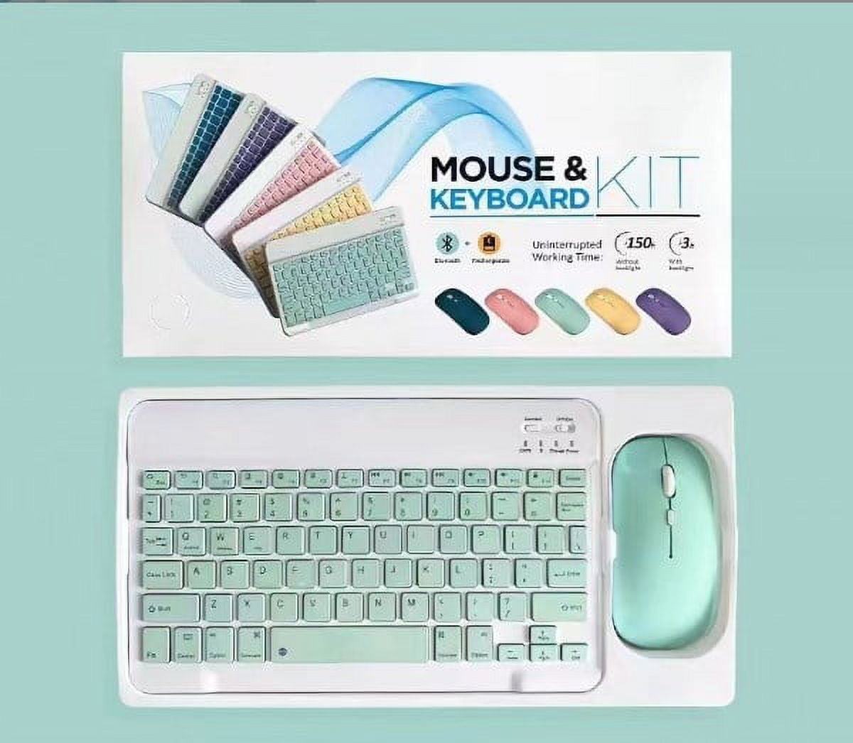 Wireless Keyboard and Mouse Combo, 2.4G Full-Sized Ergonomic Computer ...