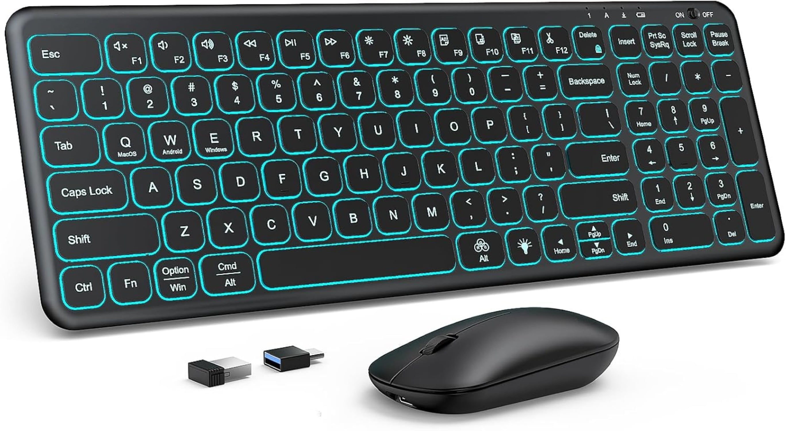 Wireless Keyboard and Mouse Combo Backlit - Light Up Letters ...