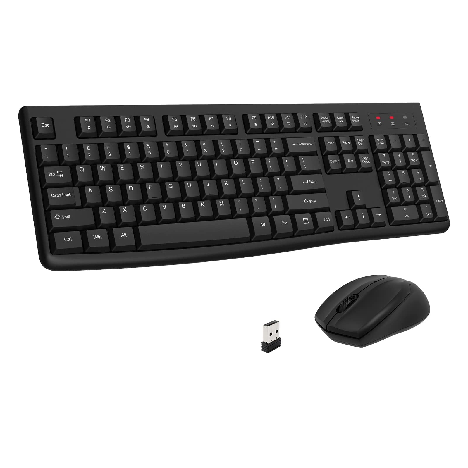 Wireless Keyboard and Mouse Combo, EDJO Full-Sized 2.4GHz USB Computer ...
