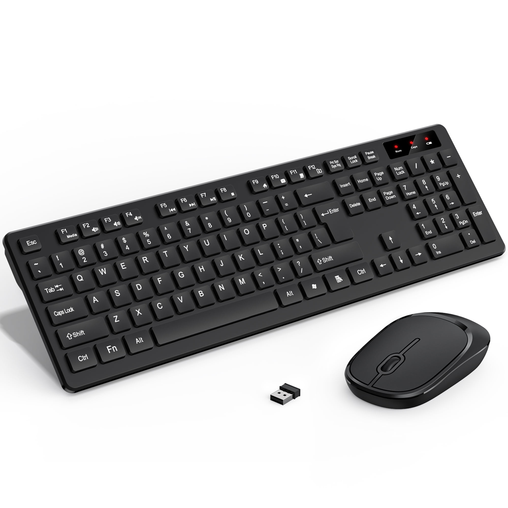 Cshidworld Wireless Keyboard and Mouse Combo with Full-Size 104 Keys ...