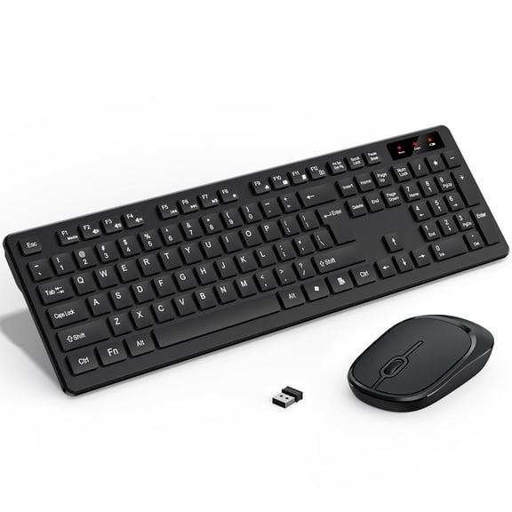 Wireless Keyboard and Mouse Combo,KOORUI 2.4G Silent Full Size ...