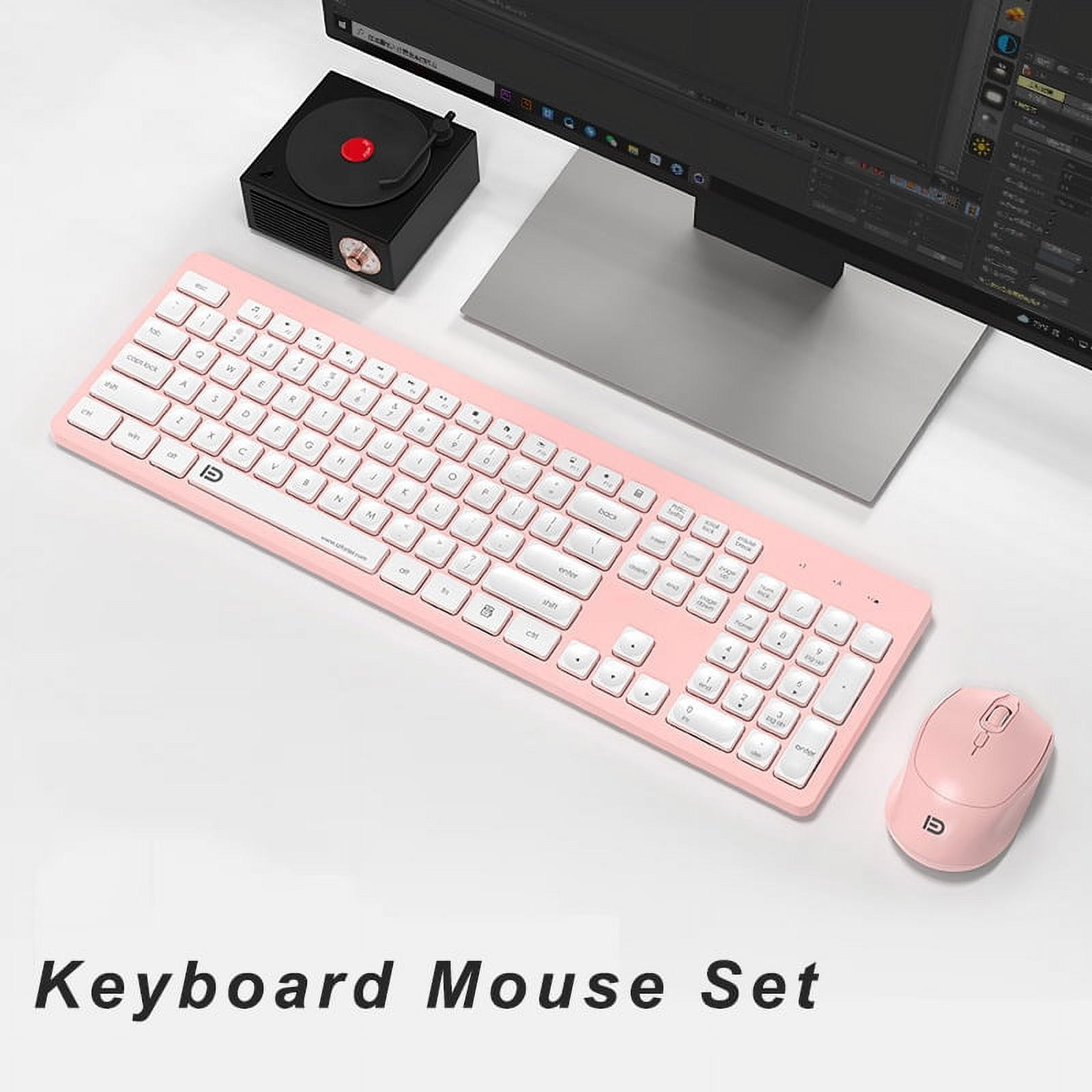 Wireless Keyboard and Mouse Combo - Full Size Slim Wireless Keyboard ...