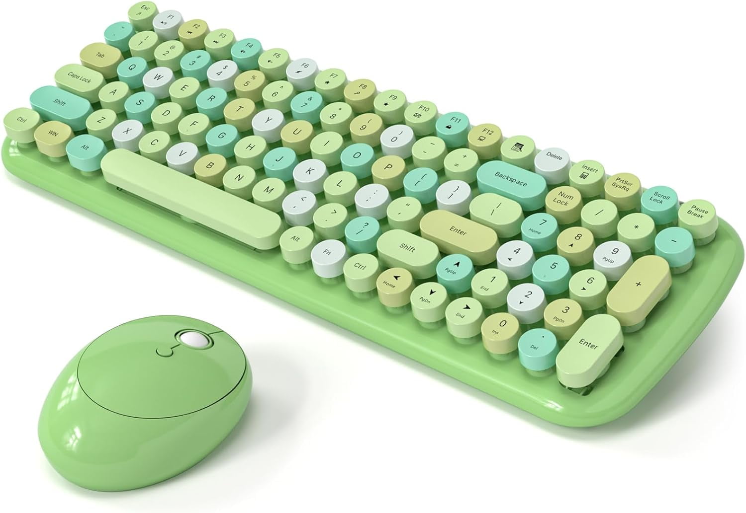 Wireless Keyboard and Mouse Combo, - Modern Compact Layout, Colorful ...