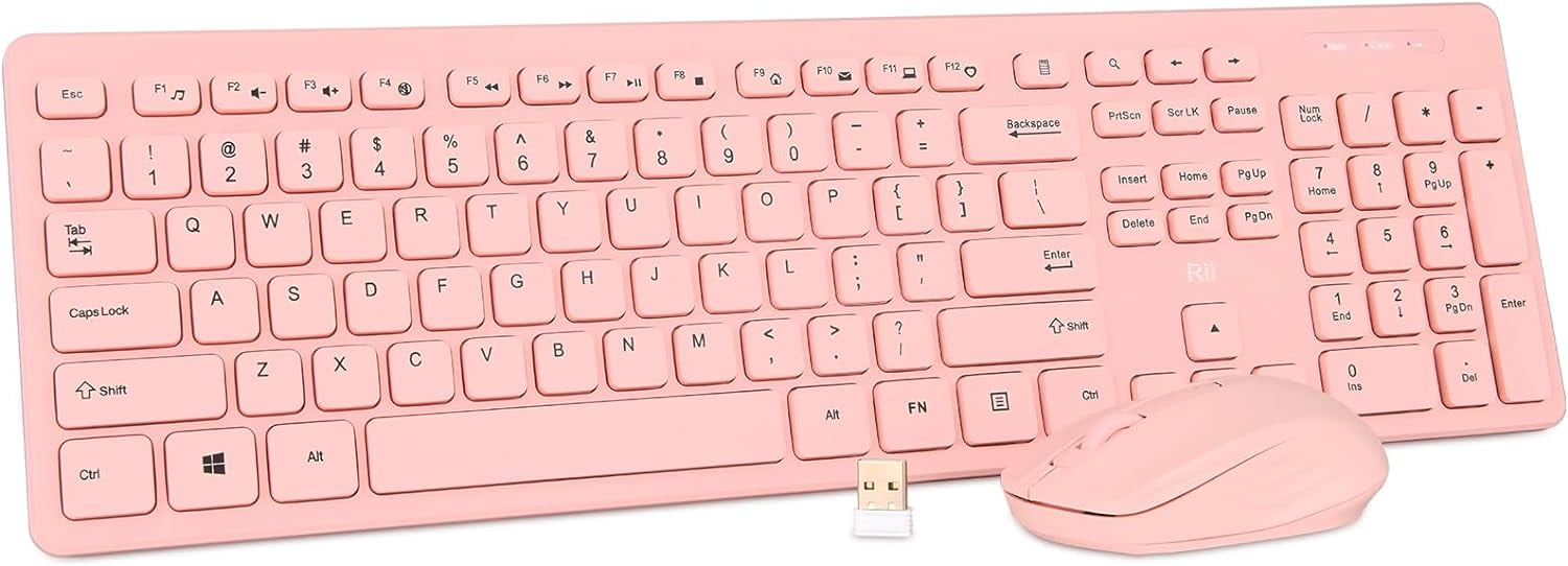 Wireless Keyboard and Mouse Combo - Standard Office PC Keyboard and ...