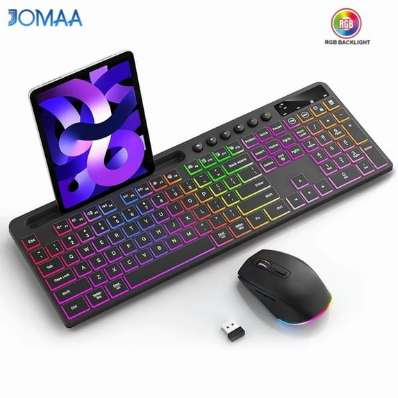 Wireless Keyboard and Mouse Combo with Backlit Full Size Ergonomic ...