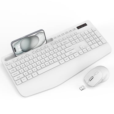 Wireless Keyboard and Mouse Backlits, Wrist Rest, Jiggler Mouse-roas ...