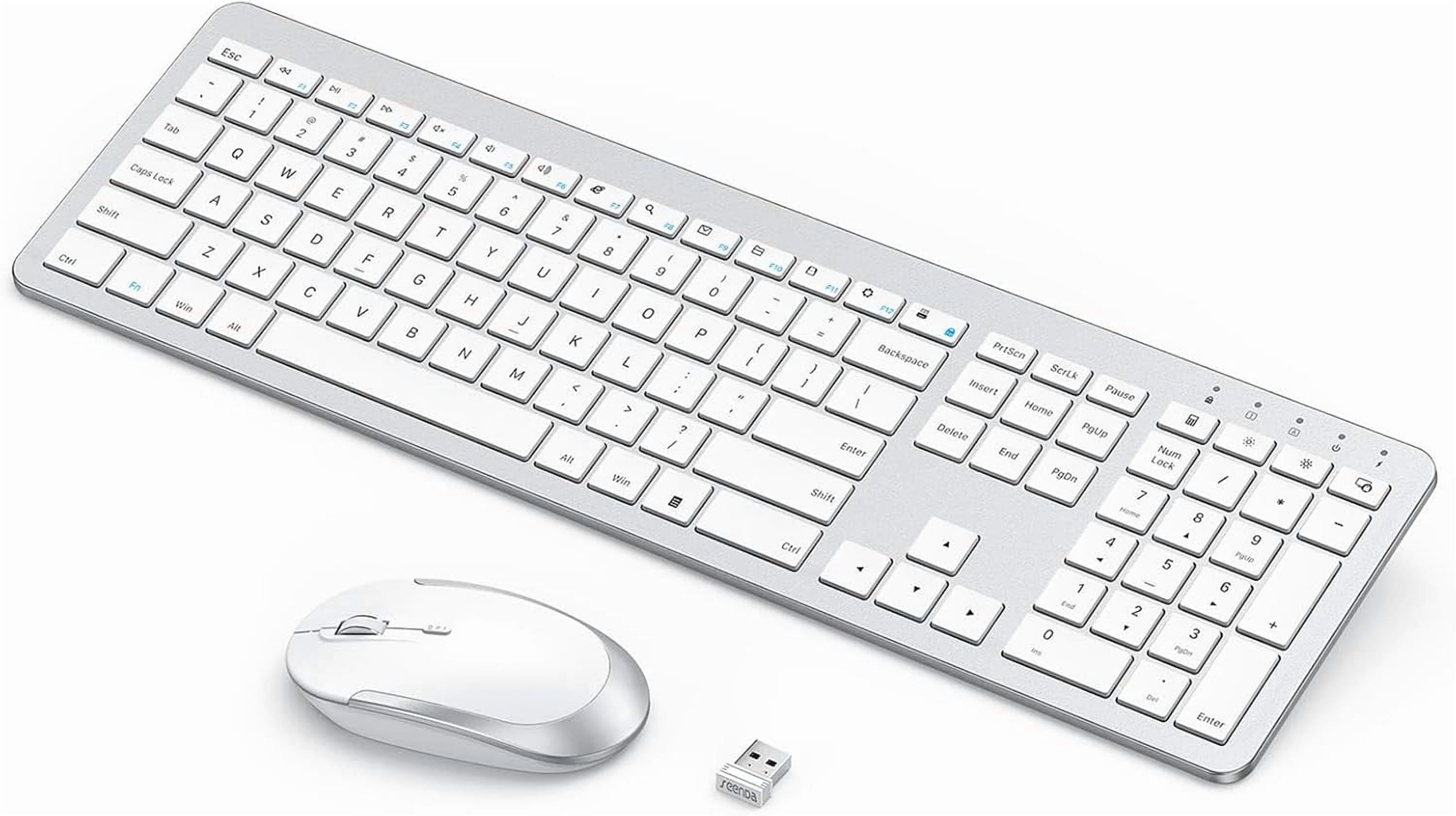 Wireless Keyboard and Mouse - Rechargeable Full Size Flat & Sets with ...