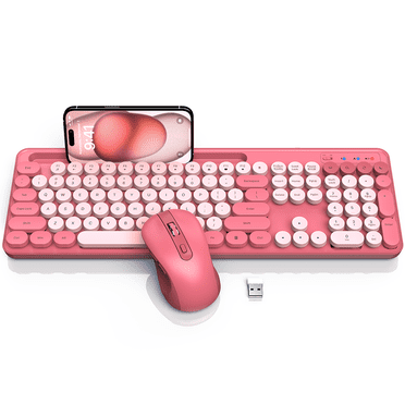 Mofii Sweet Keyboard Mouse Combo, Colored Cute Keyboard,2.4G Wireless ...