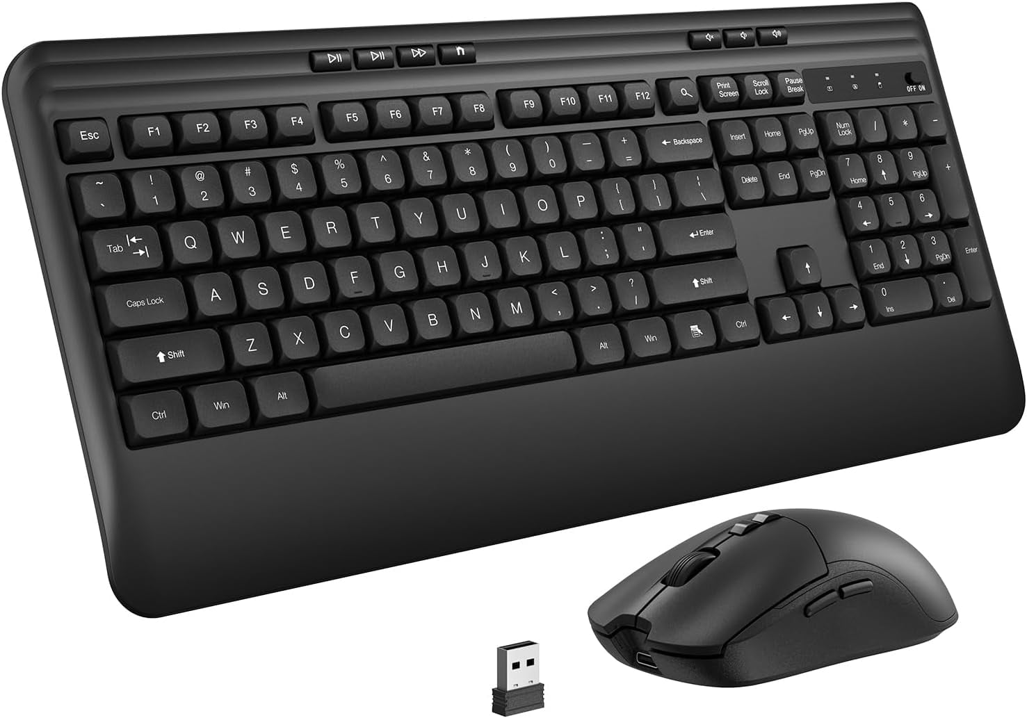Wireless Keyboard and Mouse Set with Quiet Keys, 2.4G Full Size ...