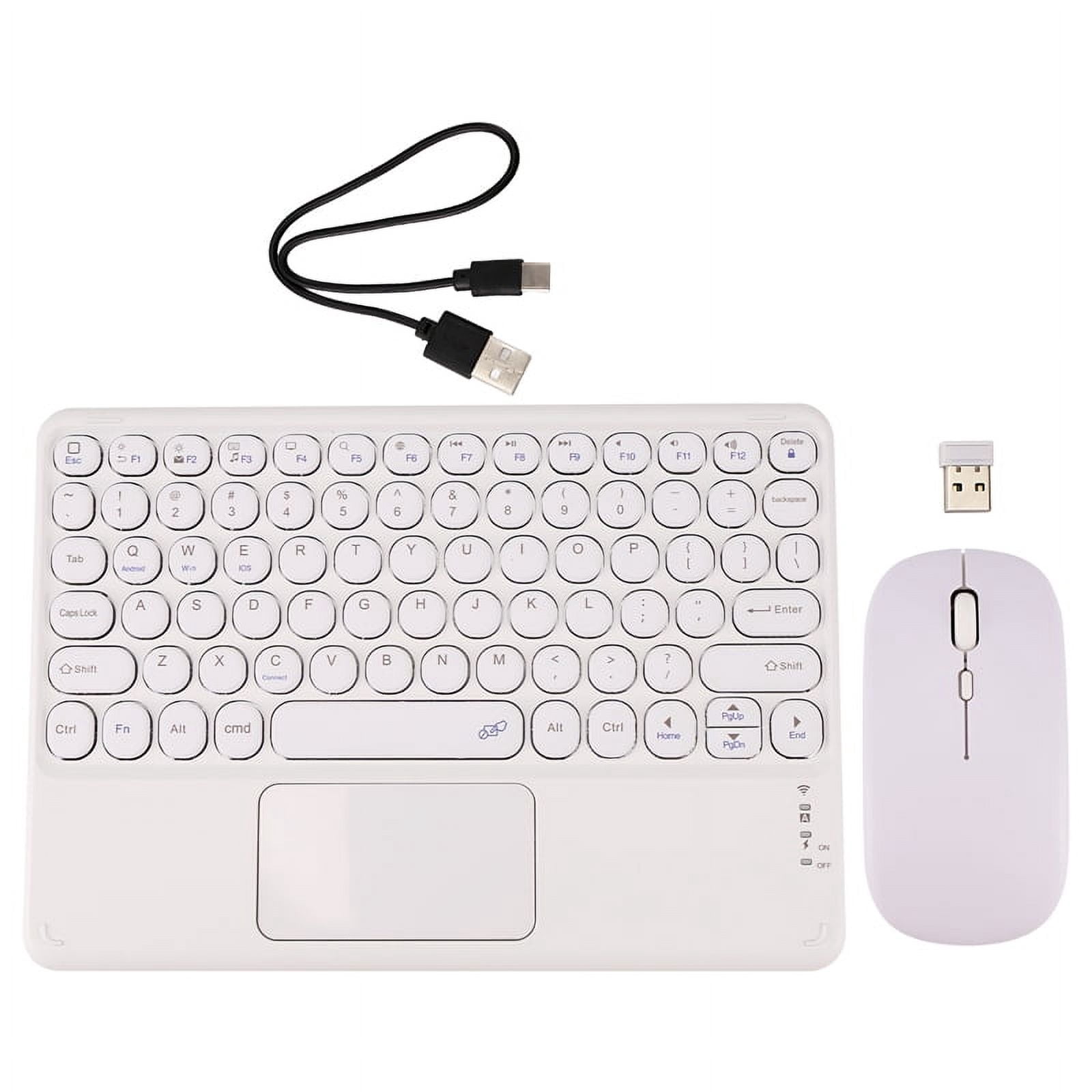 Wireless Keyboard and Mouse Set with Round Keycaps and Touch Function ...
