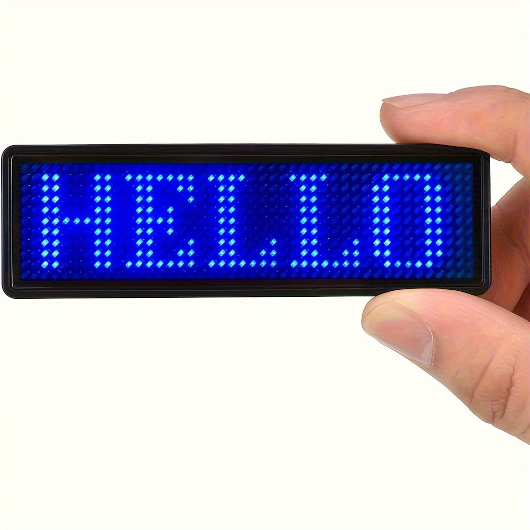 Wireless LED Badge – Rechargeable 48x12 Pixel Matrix Panel, App ...