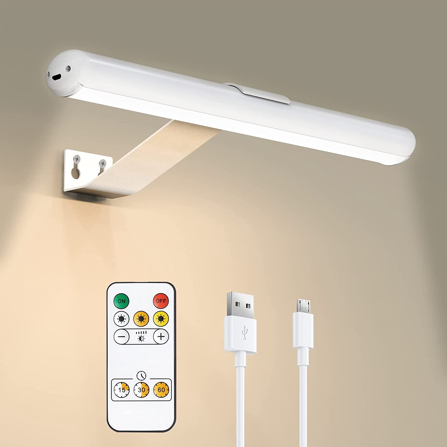 Wireless LED Picture Light with Remote,Rechargeable Battery Painting ...