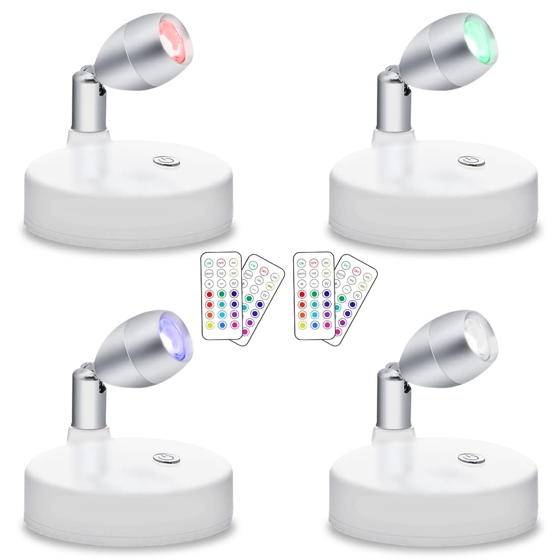 Wireless LED Spotlight Indoor, Battery Operated Accent Lights Dimmable ...