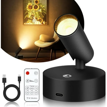 Spot Lights Indoor, Rechargeable Plant Spotlight Indoor, Wireless LED ...