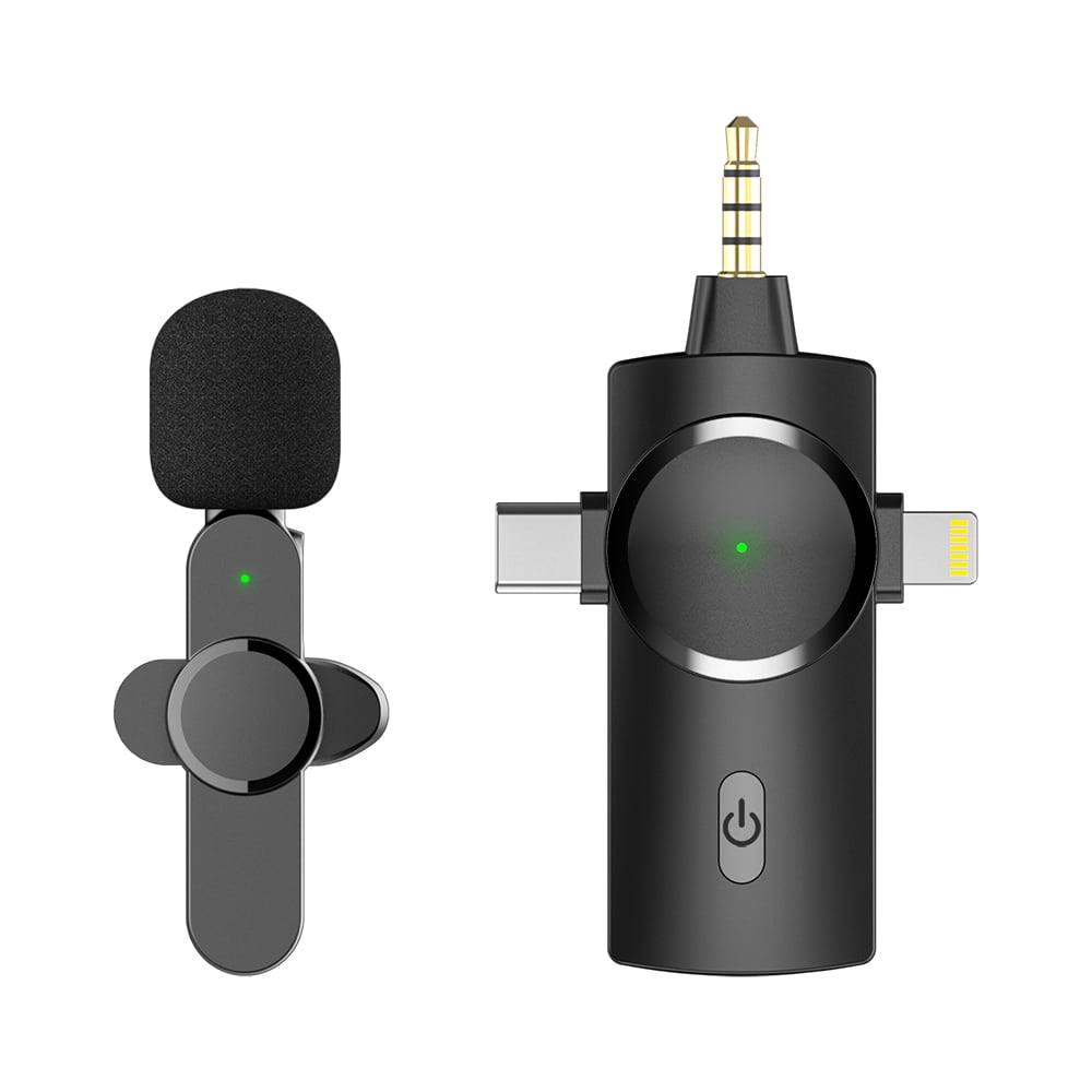 Wireless Lavalier Lapel Microphone for iPhone iPad Android PC Camera,3 ...