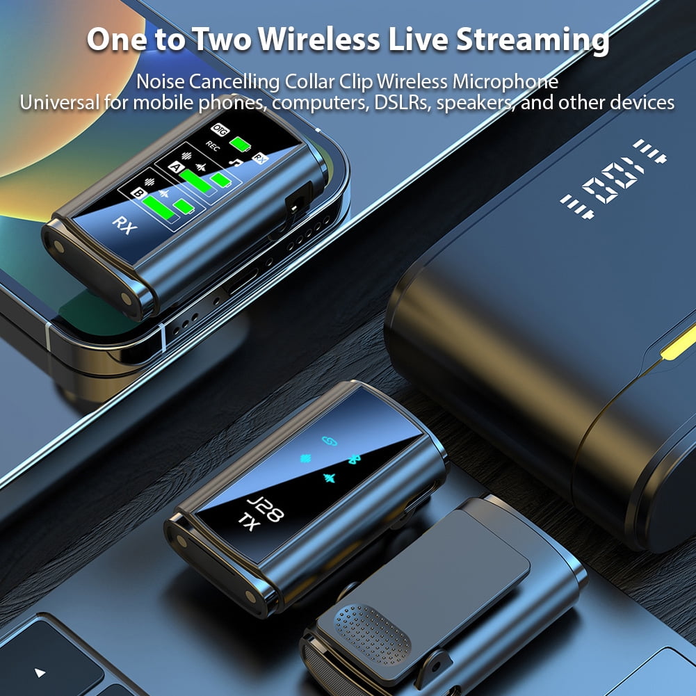 Wireless Lavalier Mic,Display With Noise Mics And Play Reduction Dual ...