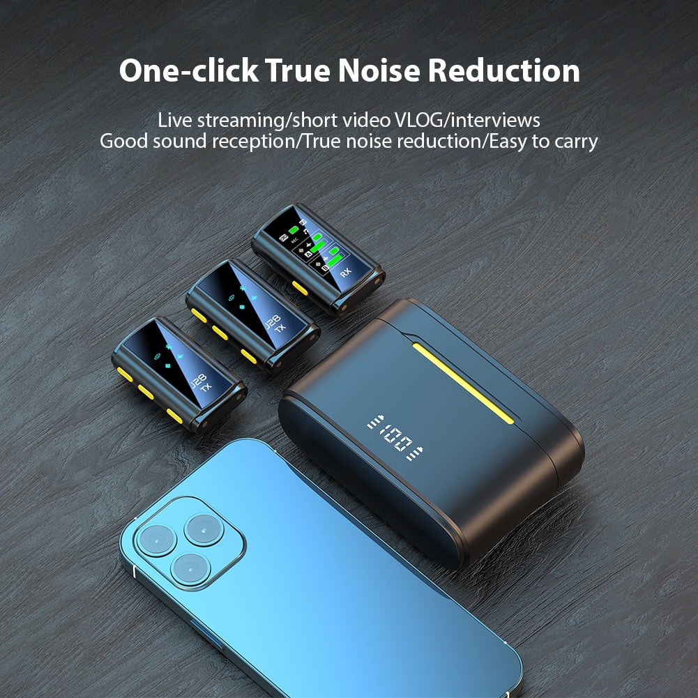 Wireless Lavalier Mic,With Noise Mics And Reduction Dual Mobile Live ...