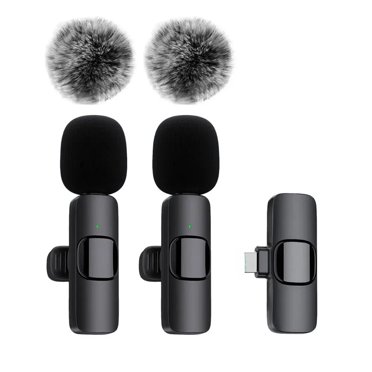 XINNIUT iPhone Android Wireless Lavalier Microphone - 2 Bluetooth Lapel ...