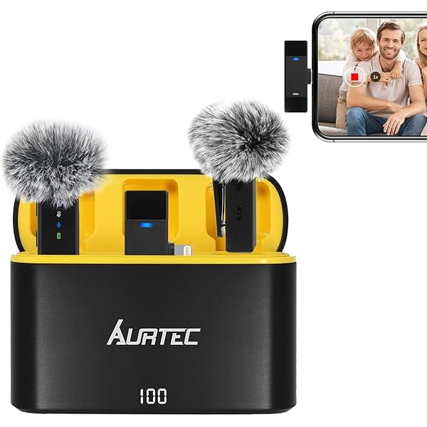 Wireless Lavalier Microphone with Charging Case for iPhone, iPad with ...
